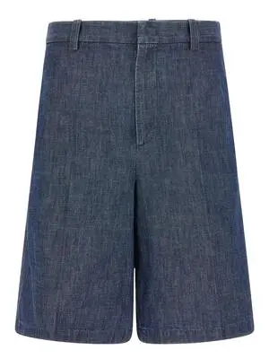 JIL SANDER Cotton Denim Bermuda Shorts - Blue