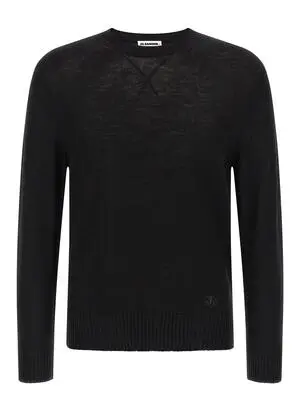JIL SANDER Logo Embroidery Sweater - Black