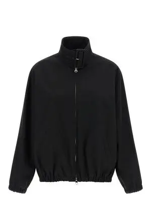COURREGES Buckle Zipped Bomber Jacket - Black
