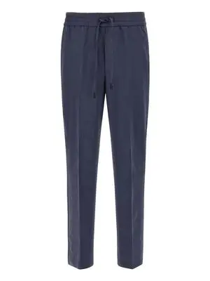 Brioni Asolo Linen-cotton Blend Trousers - Blue
