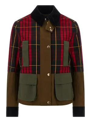 Alexander McQueen Patchwork Waxed Cotton And Tartan Ripstop Jacket - Multi