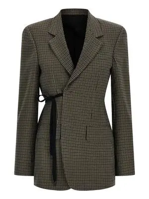 BALENCIAGA BALENCIAGA Check Print Wrap Tailored Blazer