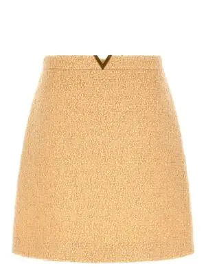 Valentino Garavani VALENTINO GARAVANI V Gold Mini Skirt Beige