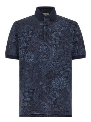 Etro 'arnica Paisley' Polo Shirt Blue