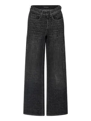 BALENCIAGA BALENCIAGA Monogram Print Wide Leg Jeans
