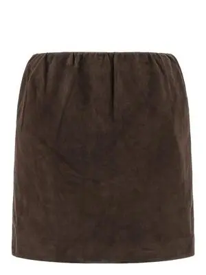 ROTATE BY BIRGER CHRISTENSEN Suede Skirt - Brown