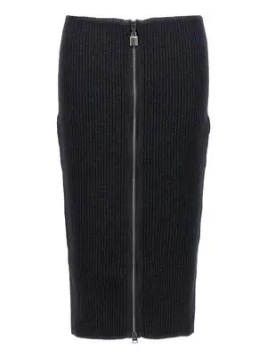 TOM FORD TOM FORD Ribbed Knit Wool Skirt