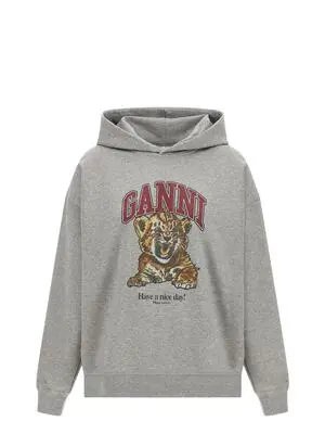 GANNI Tiger Hoodie - Gray