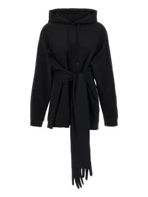 MAISON MARGIELA Hoodie Dress With Gloves - Black