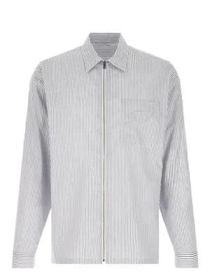 Prada Zip Striped Shirt - Blue