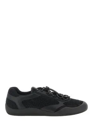 Prada Mesh Leather Sneakers - Black