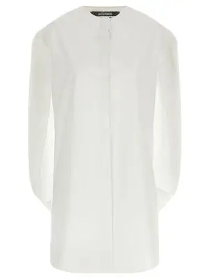 Jacquemus JACQUEMUS La Robe Berlingot Cotton Poplin Mini Dress White