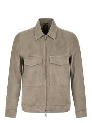 GIORGIO BRATO Suede Jacket - Gray