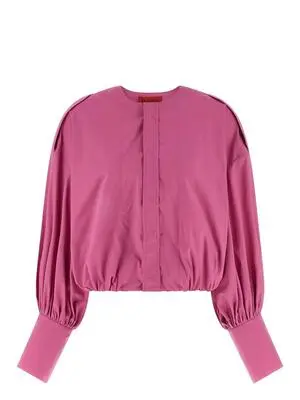 THE LATEST THE LATEST Diana Cotton Poplin Blouse Fuchsia