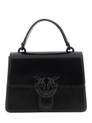 Pinko Mini Love One Light Leather Handbag - Black