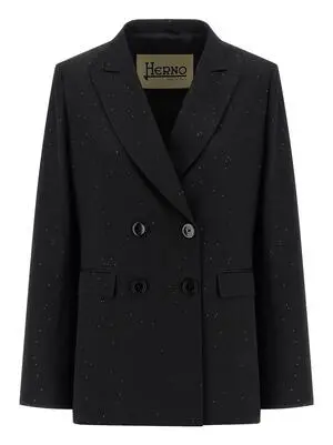 Herno Micro Sequin Blazer - Black
