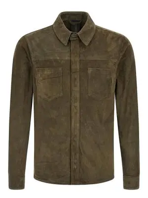 GIORGIO BRATO Suede Shirt Gloves - Green