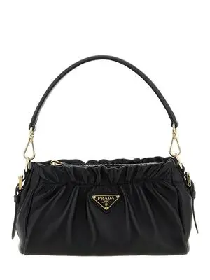 Prada PRADA Leather Shoulder Bag Black