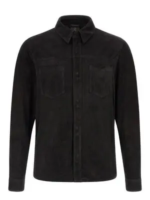 GIORGIO BRATO Suede Shirt Gloves - Black
