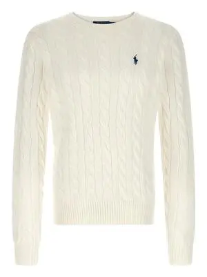 Polo Ralph Lauren Driver Cotton Cable Knit Sweater - White