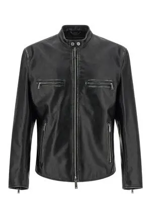 Dsquared2 Bad Boy Leather Biker Jacket - Black