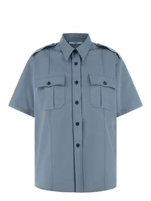 Prada PRADA Cotton Workwear Shirt Light Blue