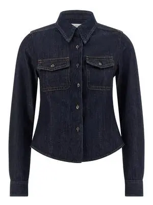Dries Van Noten DRIES VAN NOTEN Cellie Den Cotton Denim Shirt Blue