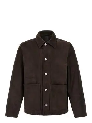 GIORGIO BRATO Fiore Suede Jacket - Brown