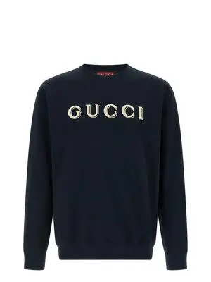 Gucci Logo Embroidery Sweatshirt - Blue