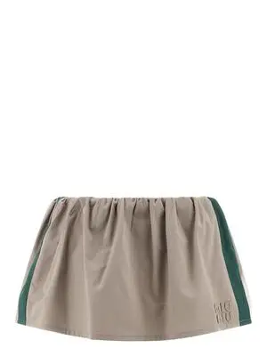 Miu Miu MIU MIU Cotton Twill Mini Skirt Gray