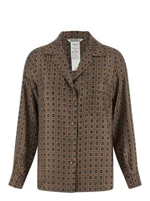 Max Mara MAX MARA MxmDisco Printed Silk Twill Shirt Brown