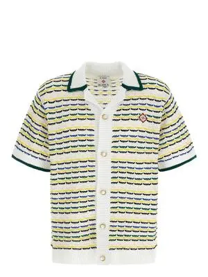 Casablanca Tuck Stitch Short Sleeve' Shirt - Multi