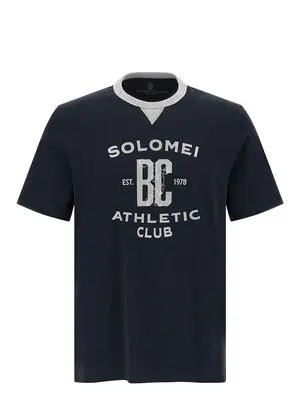 Brunello Cucinelli Printed T-shirt Blue
