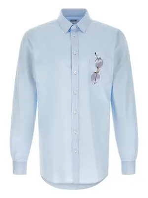 Moschino Trompe-l'ail Print Shirt - Light Blue