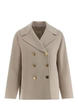 Max Mara MAX MARA 'S' SmmMargot Double-Breasted Wool Blazer Beige