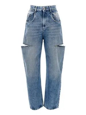 MAISON MARGIELA MAISON MARGIELA Cut-Out Straight Leg Jeans Light Blue
