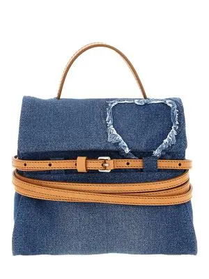 MOSCHINO MOSCHINO Tie Me Denim And Leather Handbag