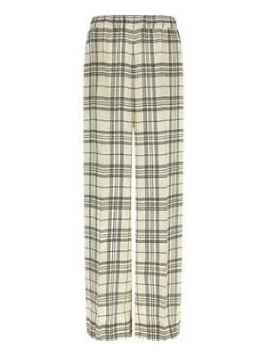 JIL SANDER JIL SANDER Check Patterned Fluid Viscose Trousers