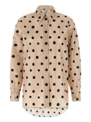 Fendi FENDI Falena Dots Silk Shirt Pink