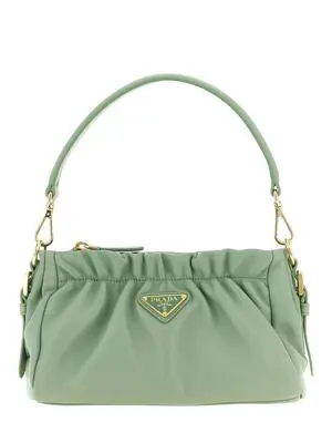 Prada PRADA Leather Shoulder Bag Green