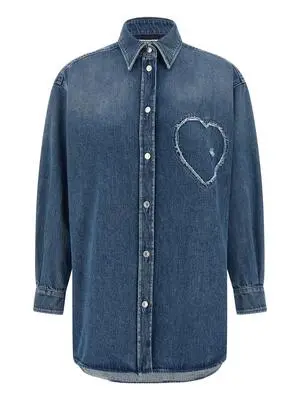 Moschino Denim Heart Shirt - Blue
