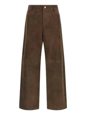 Max Mara MAX MARA 'S' SmmFulmine Suede Pants Brown