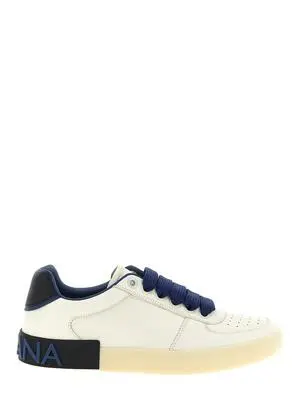 Dolce & Gabbana DOLCE & GABBANA Portofino Leather Sneakers Blue