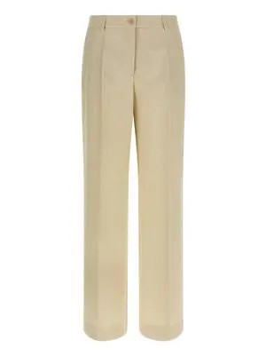 P.a.r.o.s.h P.A.R.O.S.H. Raisa26 Viscose And Linen Blend Trousers Beige