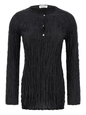 P.a.r.o.s.h Soph Crinkle Silk Blouse - Black