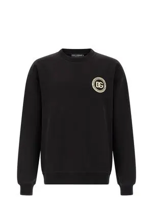 DOLCE & GABBANA DOLCE & GABBANA Logo Patch Brushed Cotton Sweatshirt