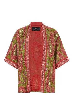 Etro Kesa Paisley Foliage Silk Kimono - Multi