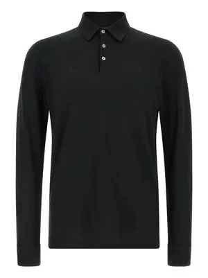 ZANONE Ice Cotton' Polo Shirt - Black