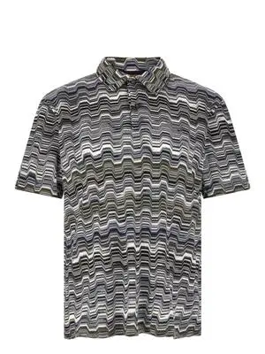 Missoni Irregular Zigzag Polo Shirt - Green