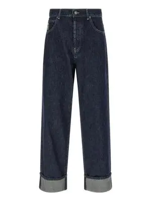 Marni Logo Embroidery Denim Jeans - Blue